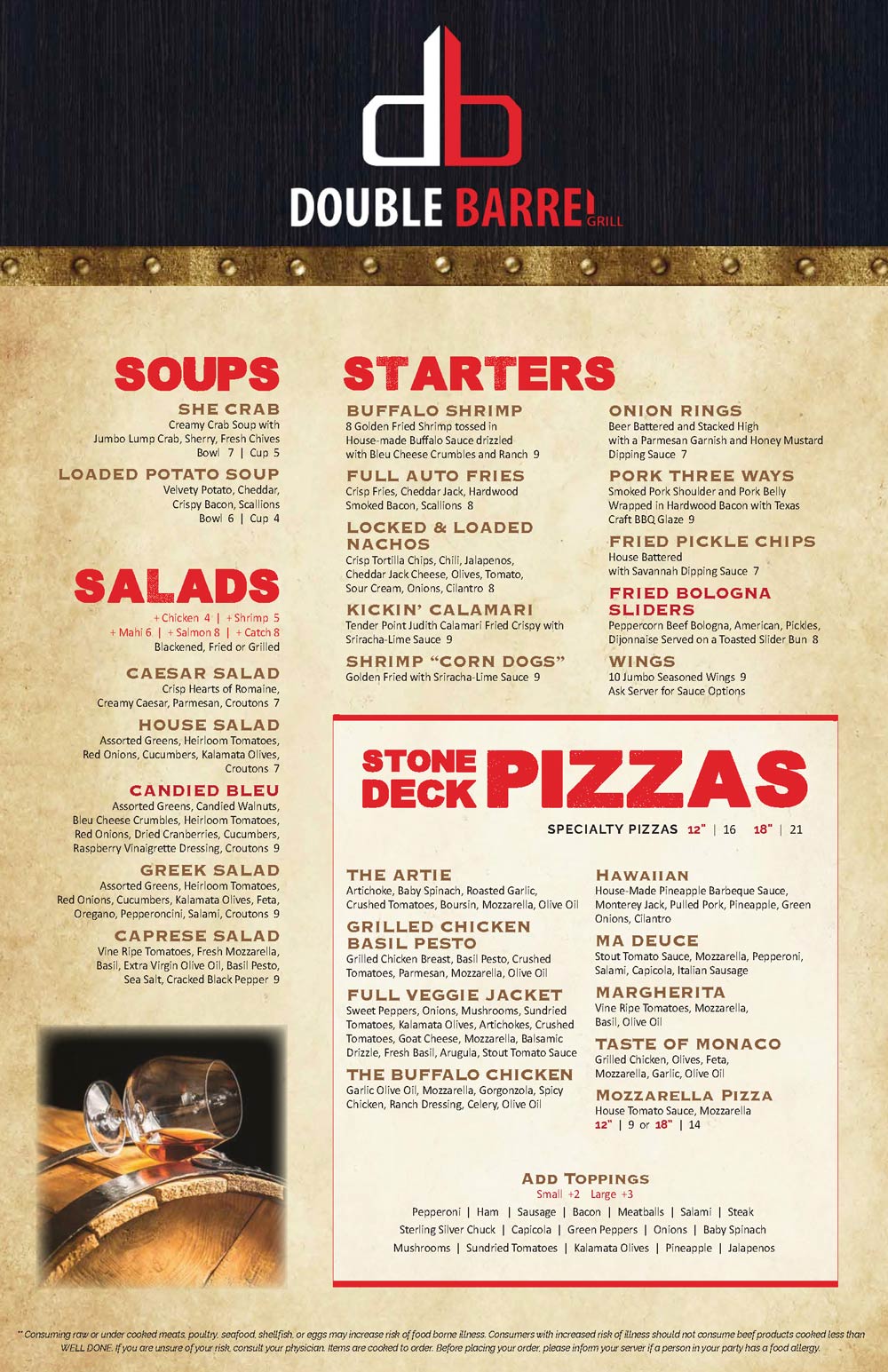 Food & Drink | Double Barrel Grill | Daytona Beach Florida Bar and Grill